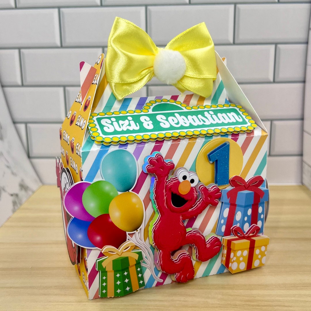 Elmo Favor Box / Sesame Street Birthday / Elmo Gable Box / Guest Gift ...