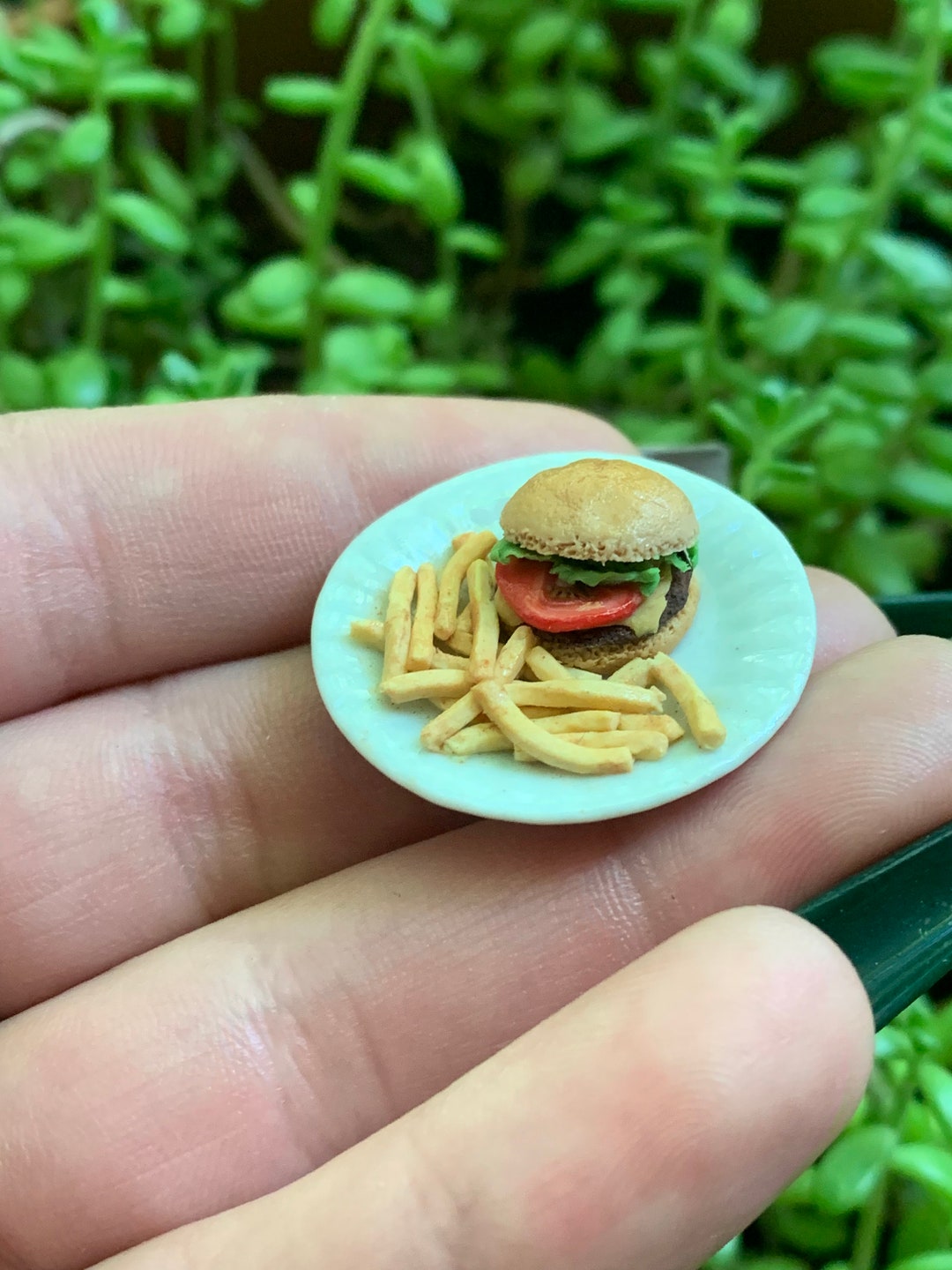 Handmade Dollhouse Miniature Polymer Clay Burger and Fries - Etsy
