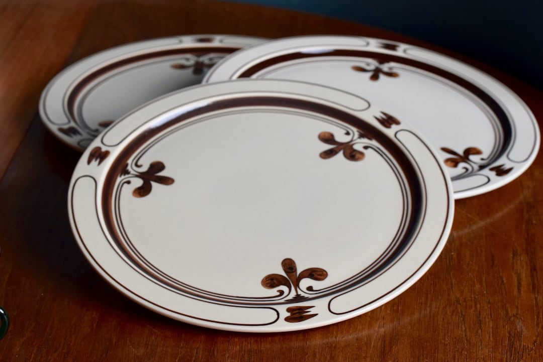 3 Large Rosenthal Studio Line Dinner Plates, siena Braun Series, Björn ...
