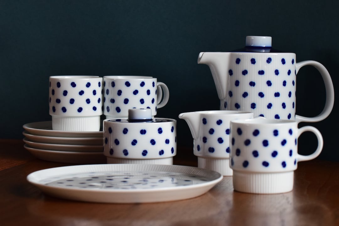 Rare 1970s Melitta Coffee Service, 5 People, Shape Bremen, Decor Cobalt ...