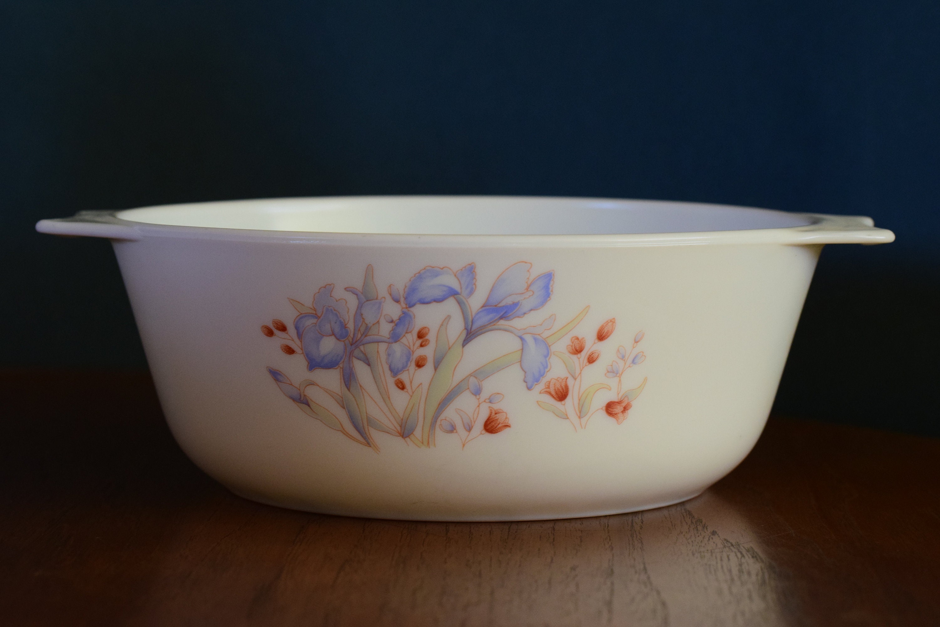 Pyrex Casserole Dish blue Iris / Blue Iris, Pyrex Casserole, Retro ...