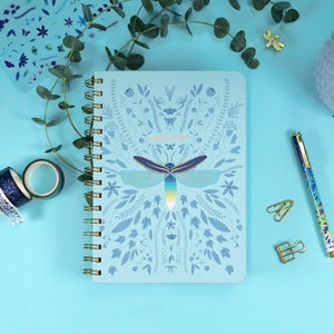 Fireflies Spiral Notebook, Nature Notebook, Flowers, Lined Notebook ...