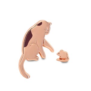 Cat and Mouse Enamel Pins Set, Cute Pin, Cat Lover, Enamel Pins Set ...
