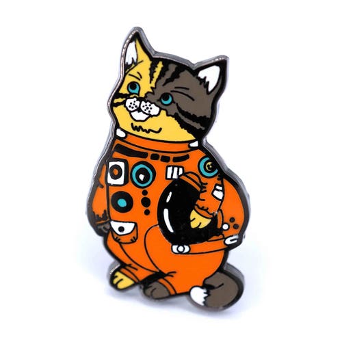 Orange Planet Space Cat Enamel Pin Cute Animal Pink Blue | Etsy