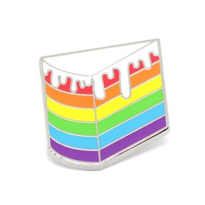 Rainbow Cake Pin, Rainbow Pin, Enamel Pin, Lapel Pin, Pride Pin, Cake ...