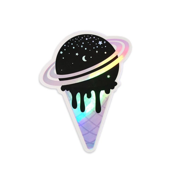 Ice cream sticker Holographic Sticker Space Sticker Stars | Etsy