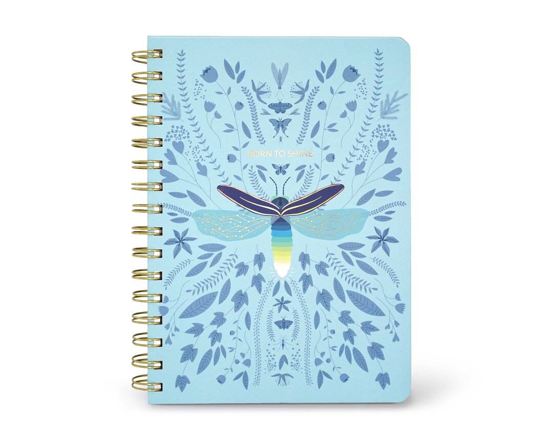 Fireflies Spiral Notebook Nature Notebook Flowers Lined - Etsy