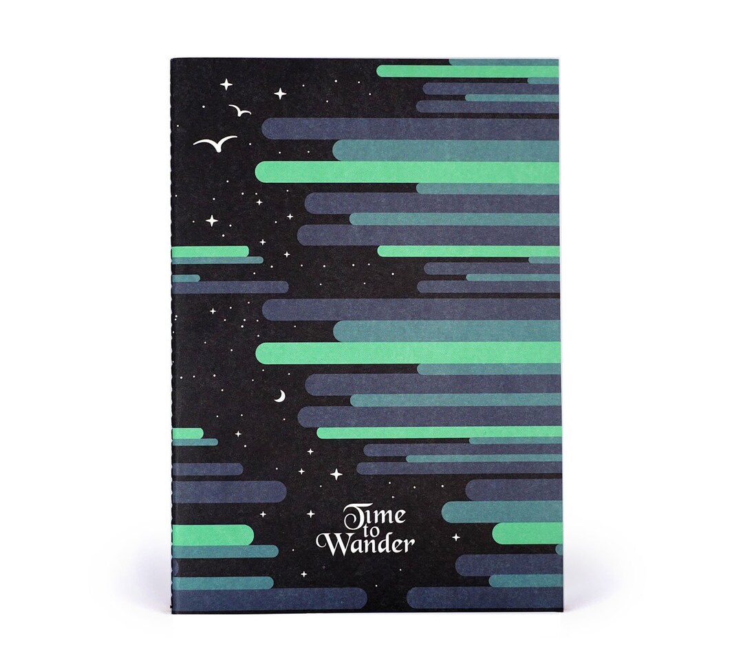 Space Notebook, Lined Paper, Ocean Notebook, Time to Wander ...