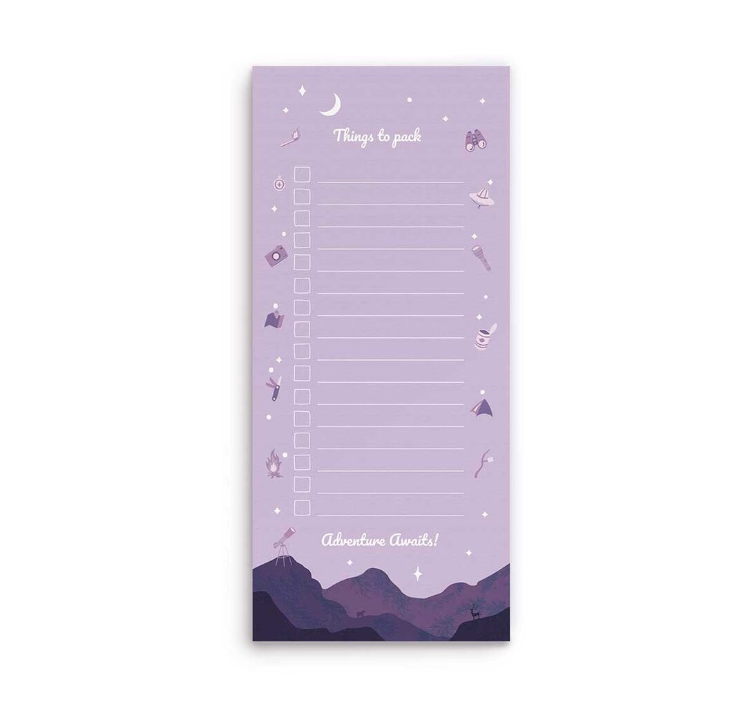 Travel Notepad, Travel Packing List, to Do List, Stationery Notepad ...