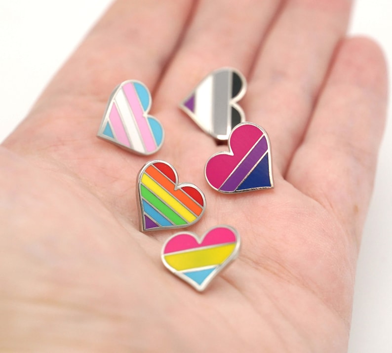 Tiny Pride Pin Rainbow Heart Enamel Pin Lapel Pin LGBTQ - Etsy