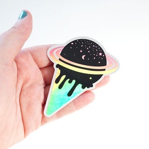 Ice Cream Sticker, Holographic Sticker, Space Sticker, Stars Sticker ...