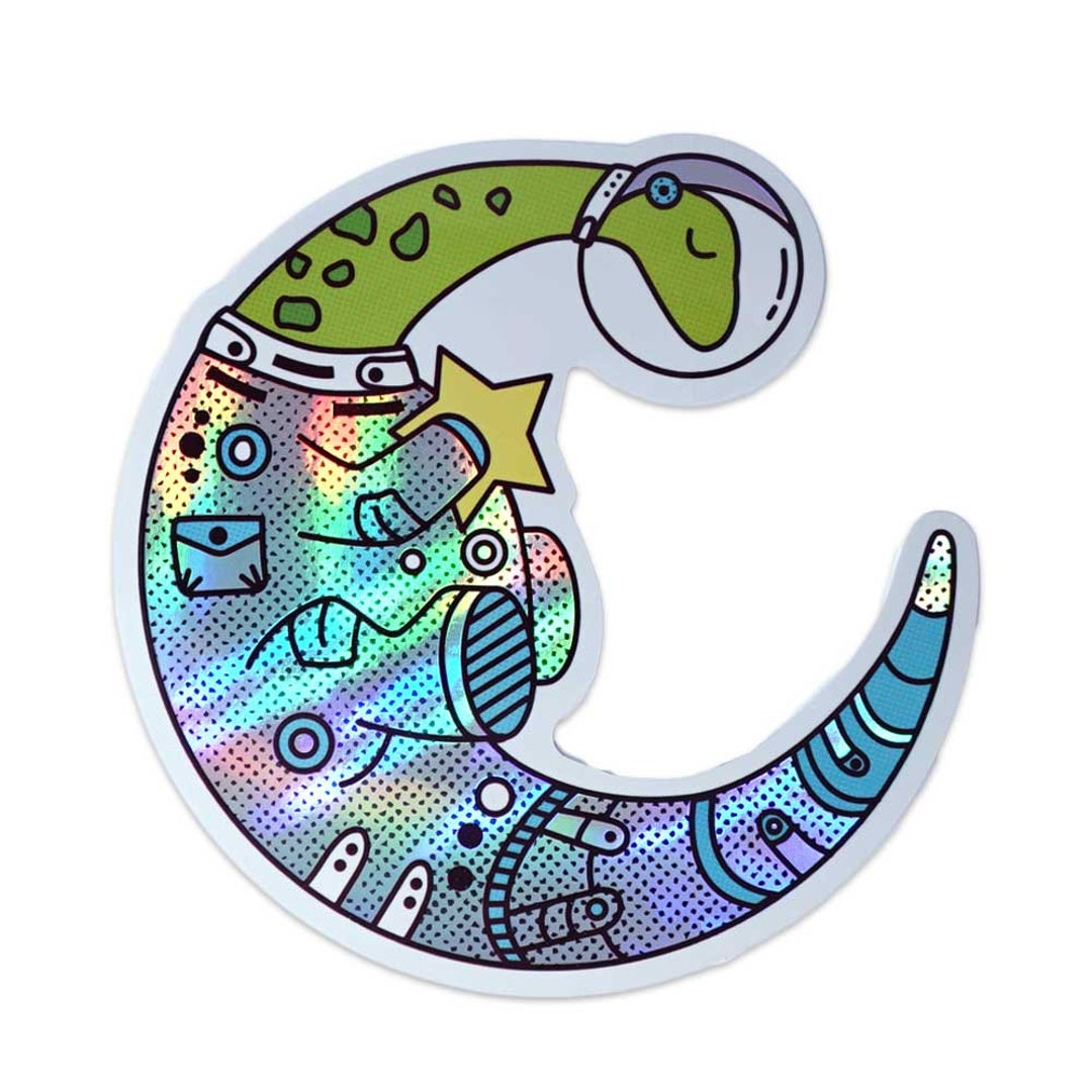 Dinosaur Sticker, Astro Dino, Holographic Sticker, Astronaut Sticker ...