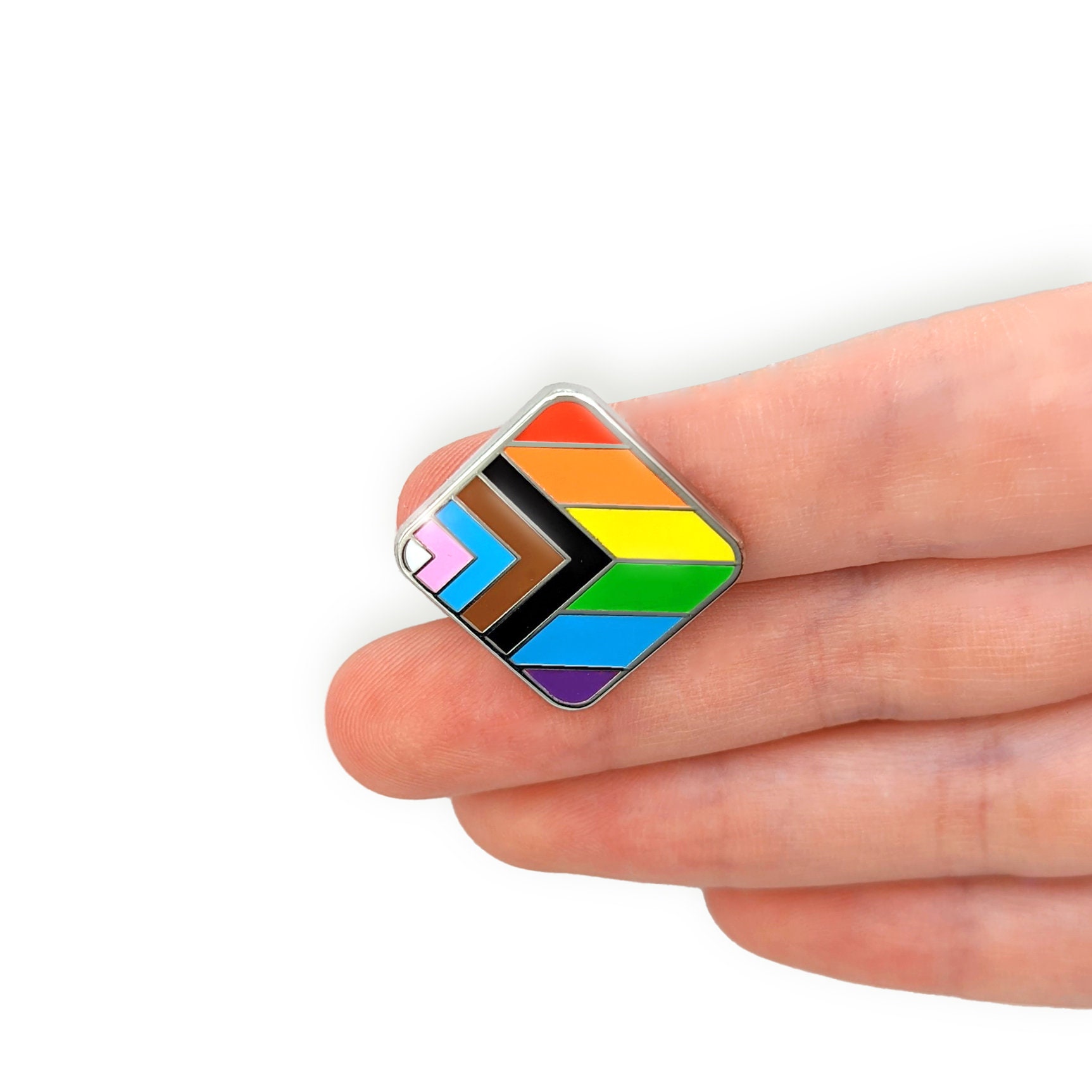 Progress Pride Flag Pin Inclusive Pride LGBTQ Enamel Pin - Etsy