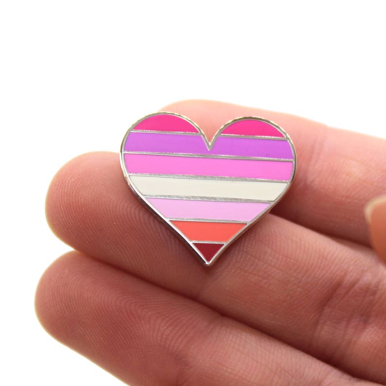 Lesbians Pride Pin Gay Lapel Pin Lesbian Flag Pin Heart - Etsy