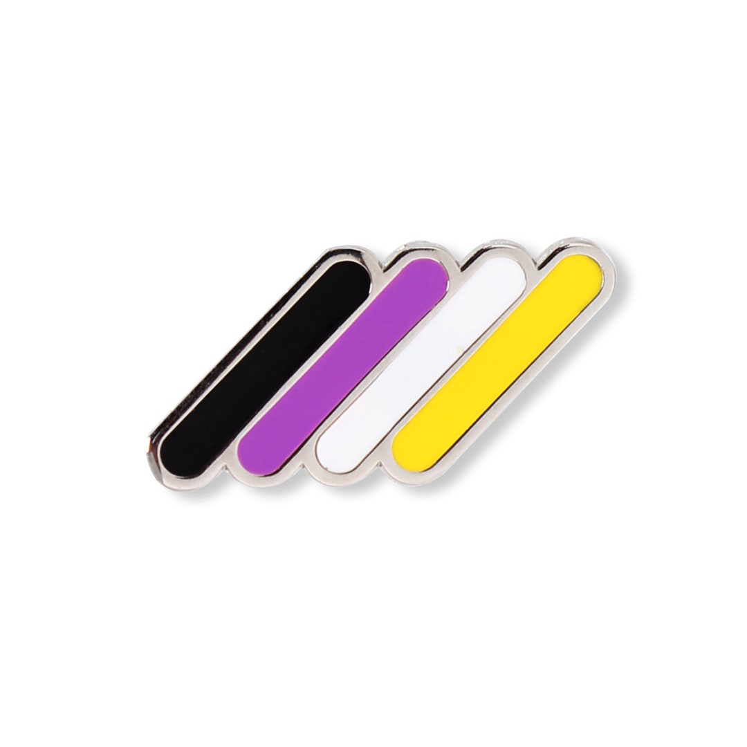 Non Binary Pride Enamel Pin: LGBTQIA Flag Lapel Badge - Etsy UK