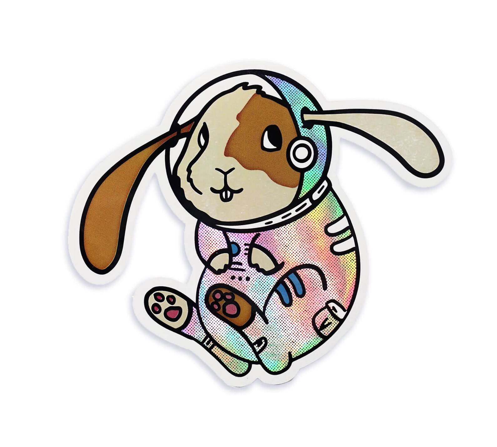 Space Rabbit Holographic Sticker Astronaut Animal Space - Etsy