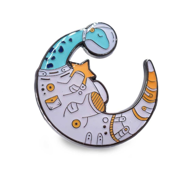 Astronaut Enamel Pin Dinosaur Pin Space Pin Space Lover Etsy