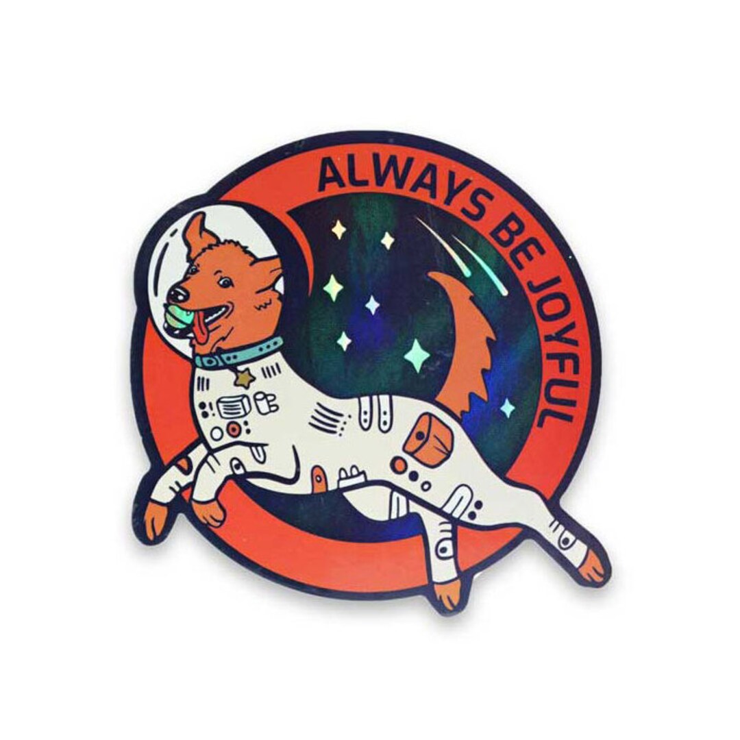 Dog Sticker, Astro Dog, Holographic Sticker, Astronaut Sticker, Laptop ...