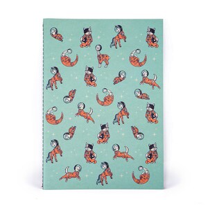 Space Notebook, Space Animals, Lined Paper, Space Notebook, Stationery ...