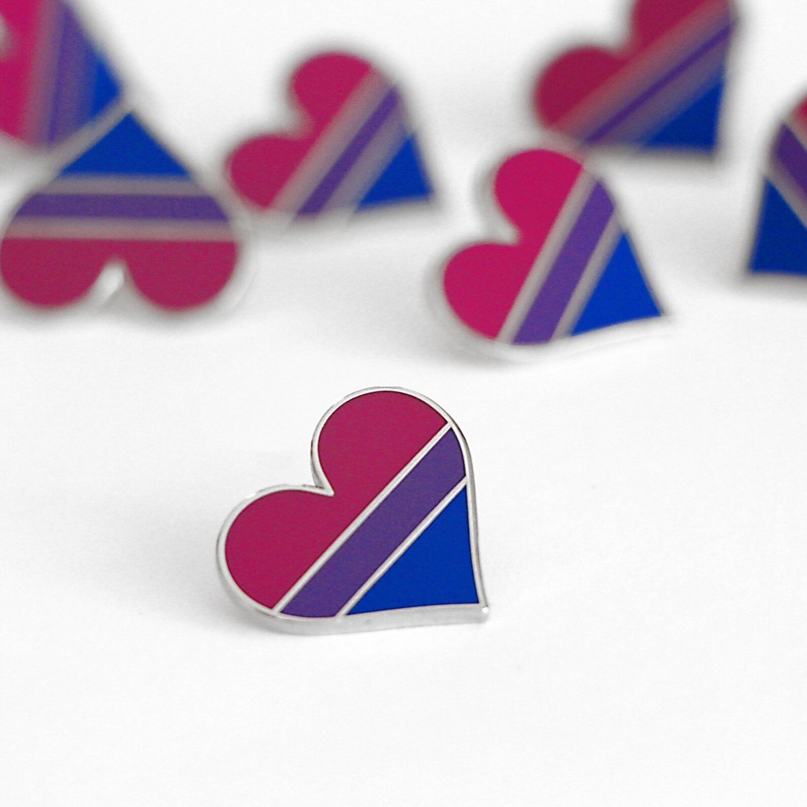 Bisexual Pride Pin Gay Lapel Pin Bisexual Flag Pin Heart Etsy