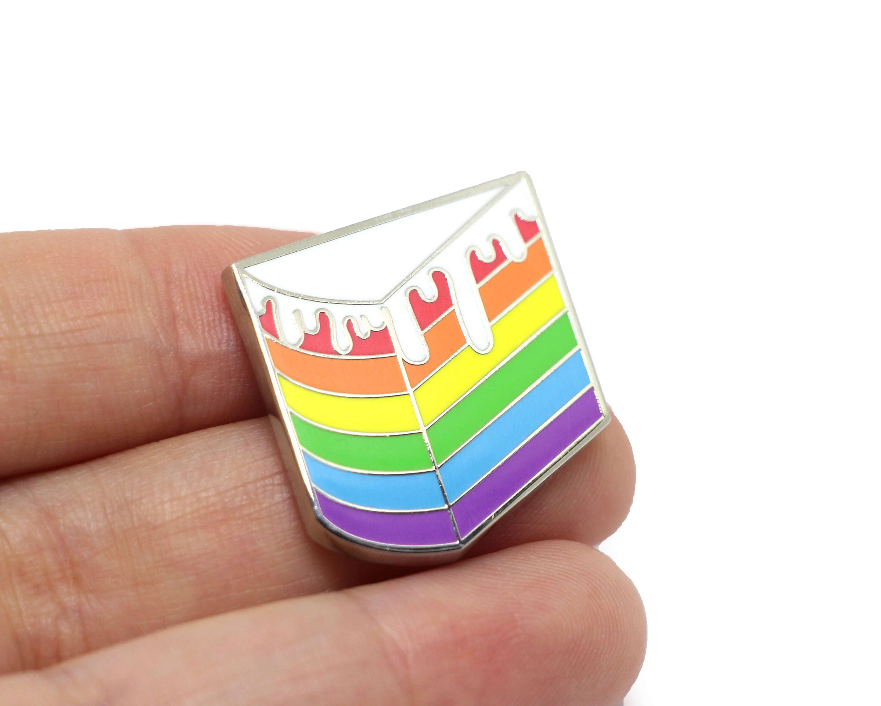 Rainbow Cake Pin Rainbow Pin Enamel Pin Lapel Pin Pride | Etsy
