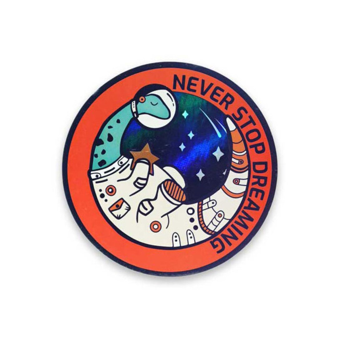 Dinosaur Sticker, Astro Dino, Holographic Sticker, Astronaut Sticker ...