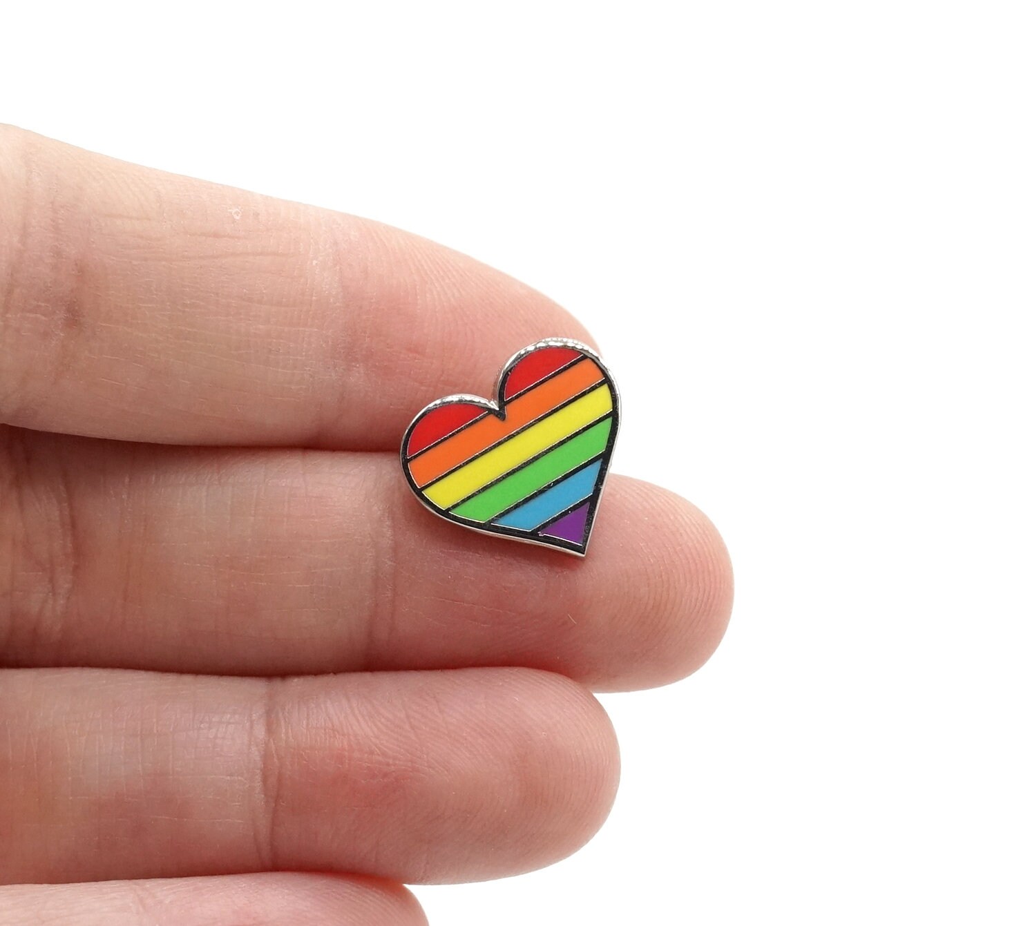 Tiny Pride Pin Rainbow Heart Enamel Pin Lapel Pin LGBTQ - Etsy