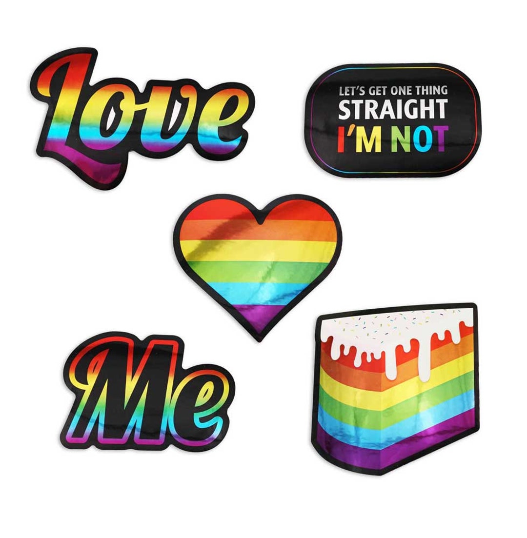 LGBTQ Sticker Set, Pride Stickers, Latop Metallic Stickers, Rainbow ...