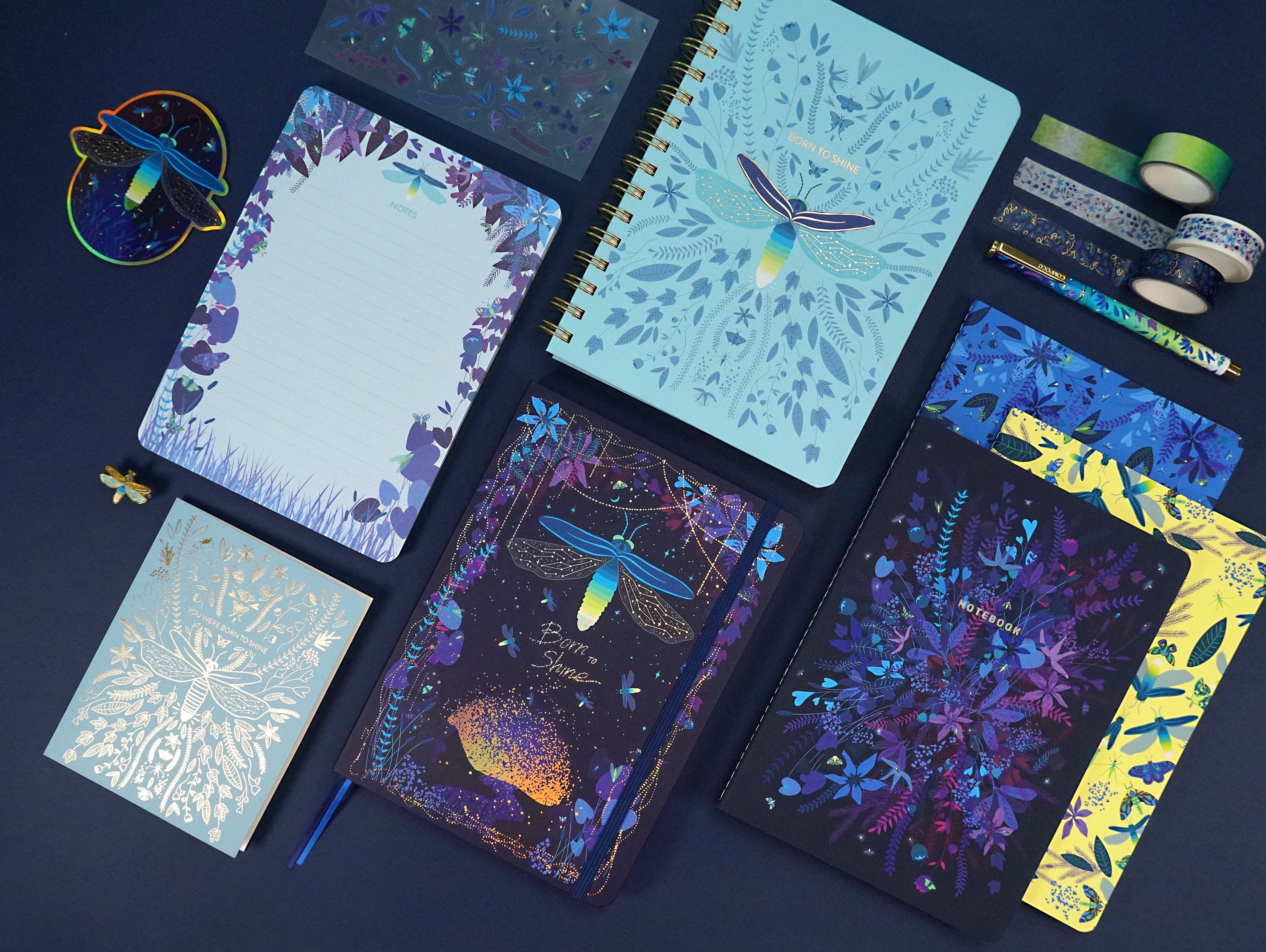 Fireflies Spiral Notebook Nature Notebook Flowers Lined | Etsy