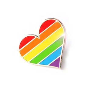 Pride Pin, Rainbow Heart Enamel Pin, Lapel Pin, LGBTQ Pin, Gay ...