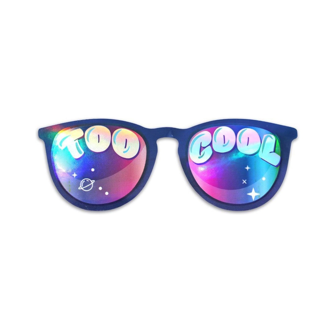 Holographic Sticker, Sunglasses Sticker, Too Cool Sticker, Laptop ...