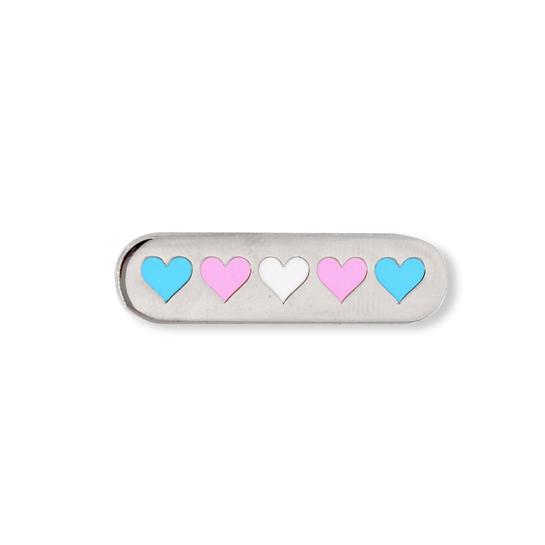 Transgender Pride Pin, Hearts Pin, Trans Lapel Pin, LGBTQIA Flag Pin ...