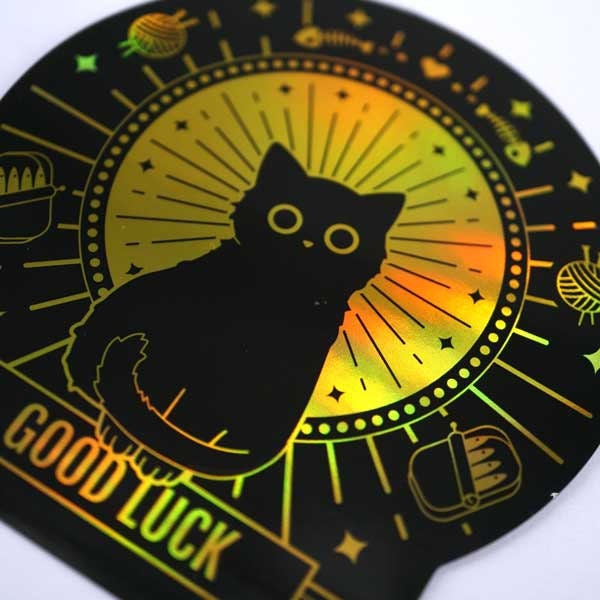 Cat Sticker Good Luck Cat Cat Eyes Sticker Black Sticker - Etsy