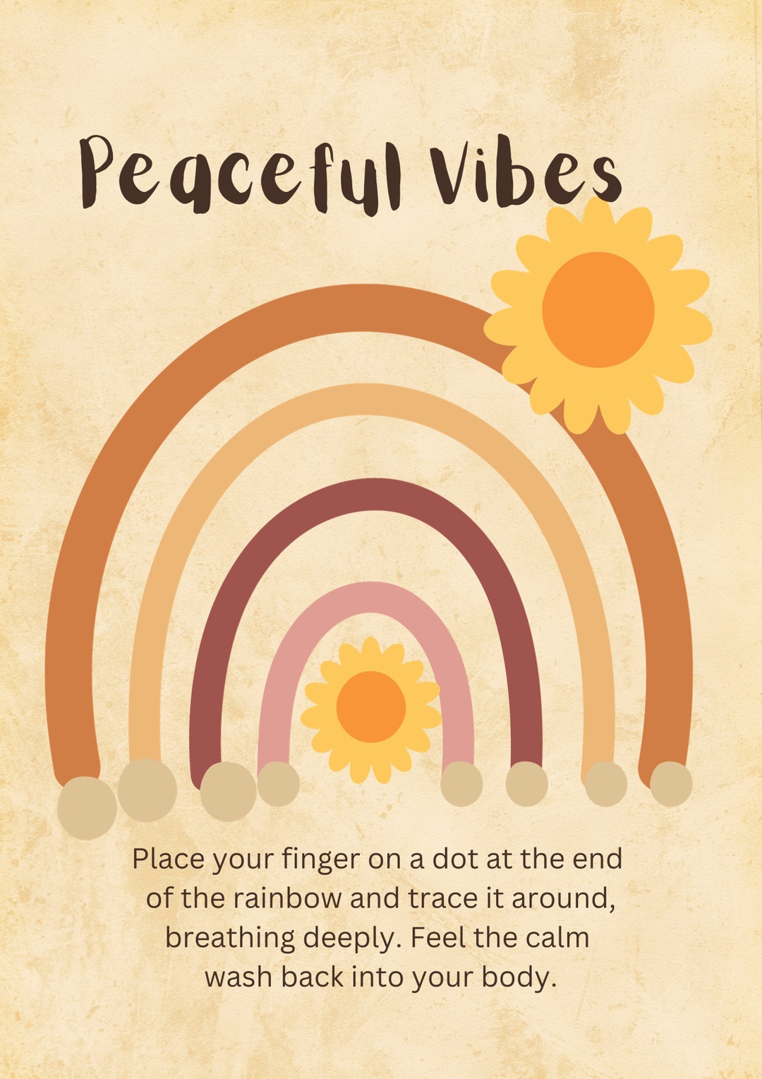 Boho Themed Rainbow Breathing Calming Tool for Anxiety - Etsy