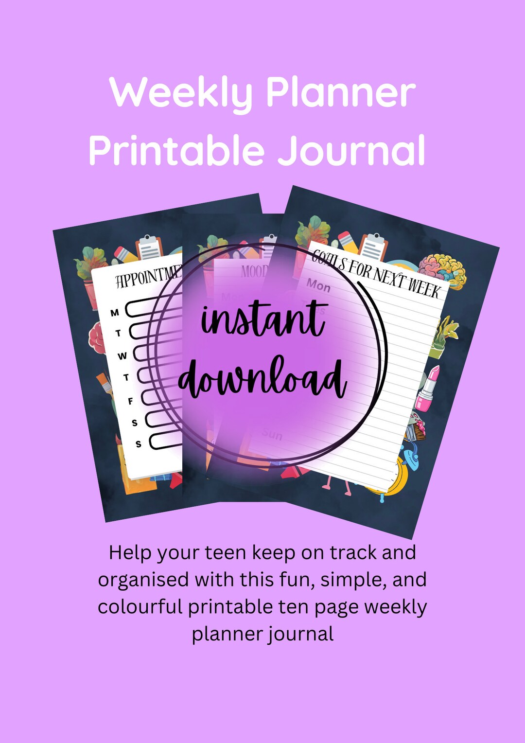 You Can Do This Fun, Colourful Ten Page Organisation Planner for Teens ...