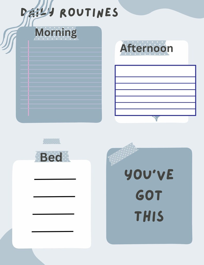 Blue Daily Routines Visual Aid - Etsy