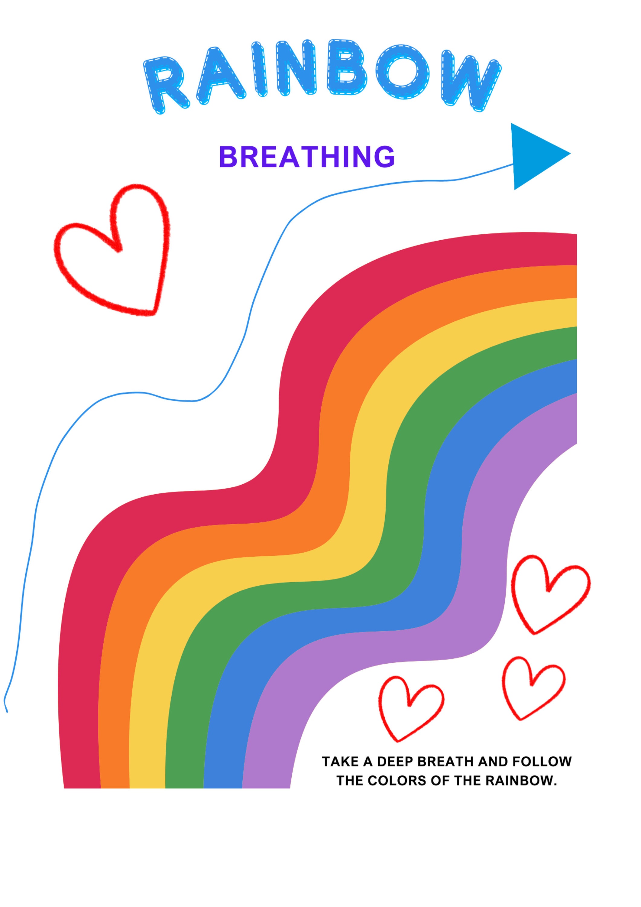 Curvy Rainbow Breathing Exercise Visual Aid for Calming for Children ...