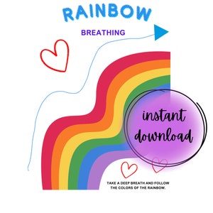 Curvy Rainbow Breathing Exercise Visual Aid for Calming for Children ...