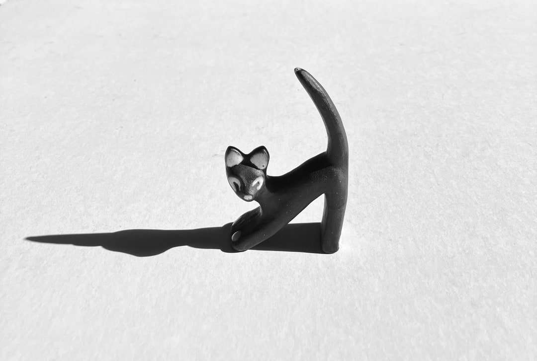 Mid Century Danish Pottery Miniature Black Cat Michael Andersen & Sons ...