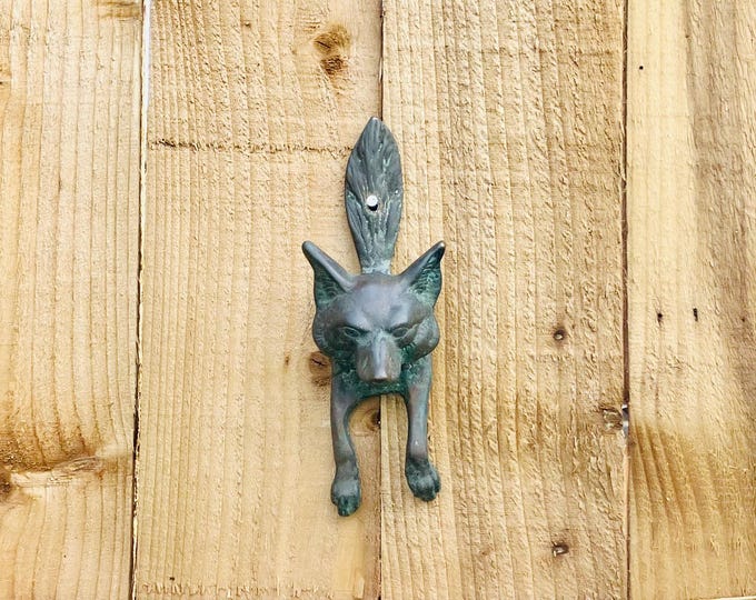 Vintage Brass Fox Door Knocker With Aged Patina - Etsy