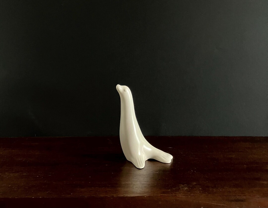 Mid Century Ulrome Hornsea Pottery Large White Sea Lion Marion Campbell ...