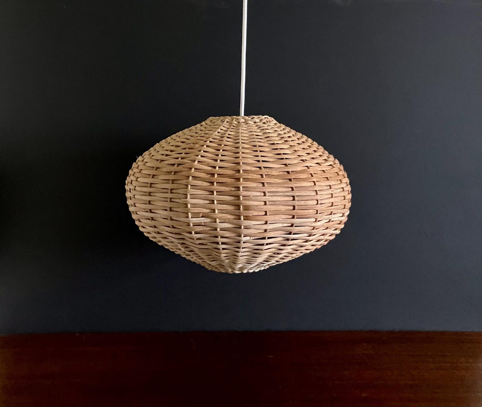 Vintage Wicker Elliptical Light Shade - Etsy