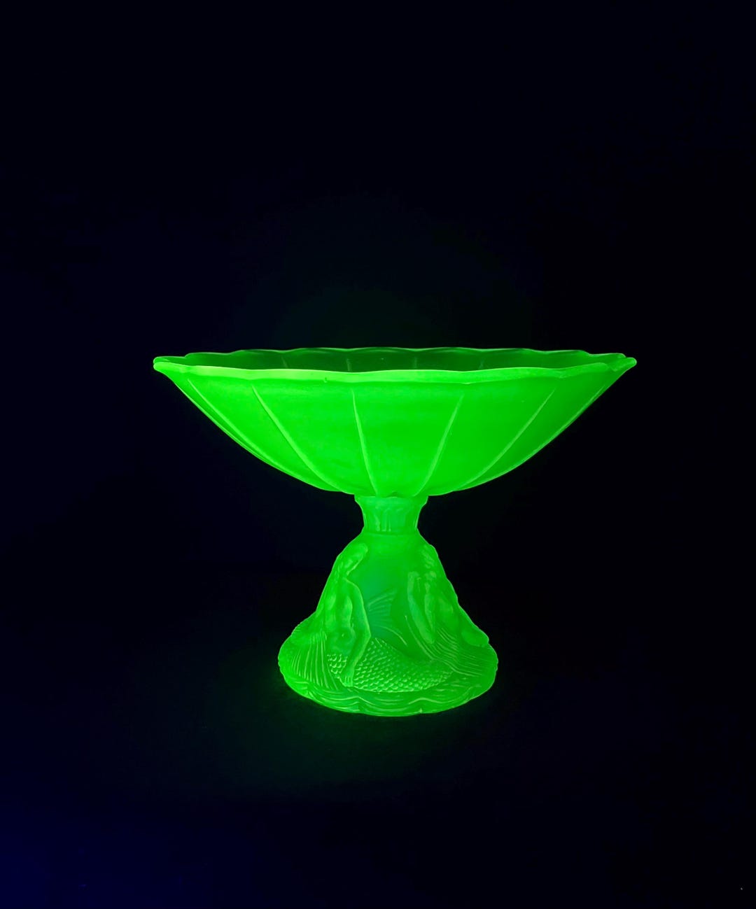 1930’s Art Deco Walther & Sohne Uranium Glass Nymphen Mermaid ...