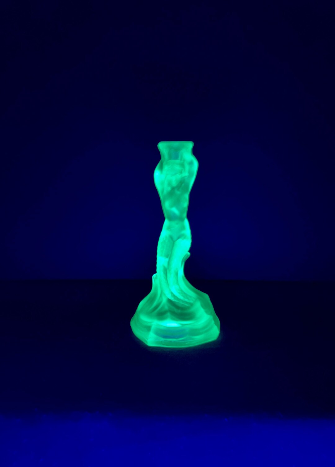 Art Deco Walther & Sohne Uranium Frosted Glass Nymphen Mermaid ...