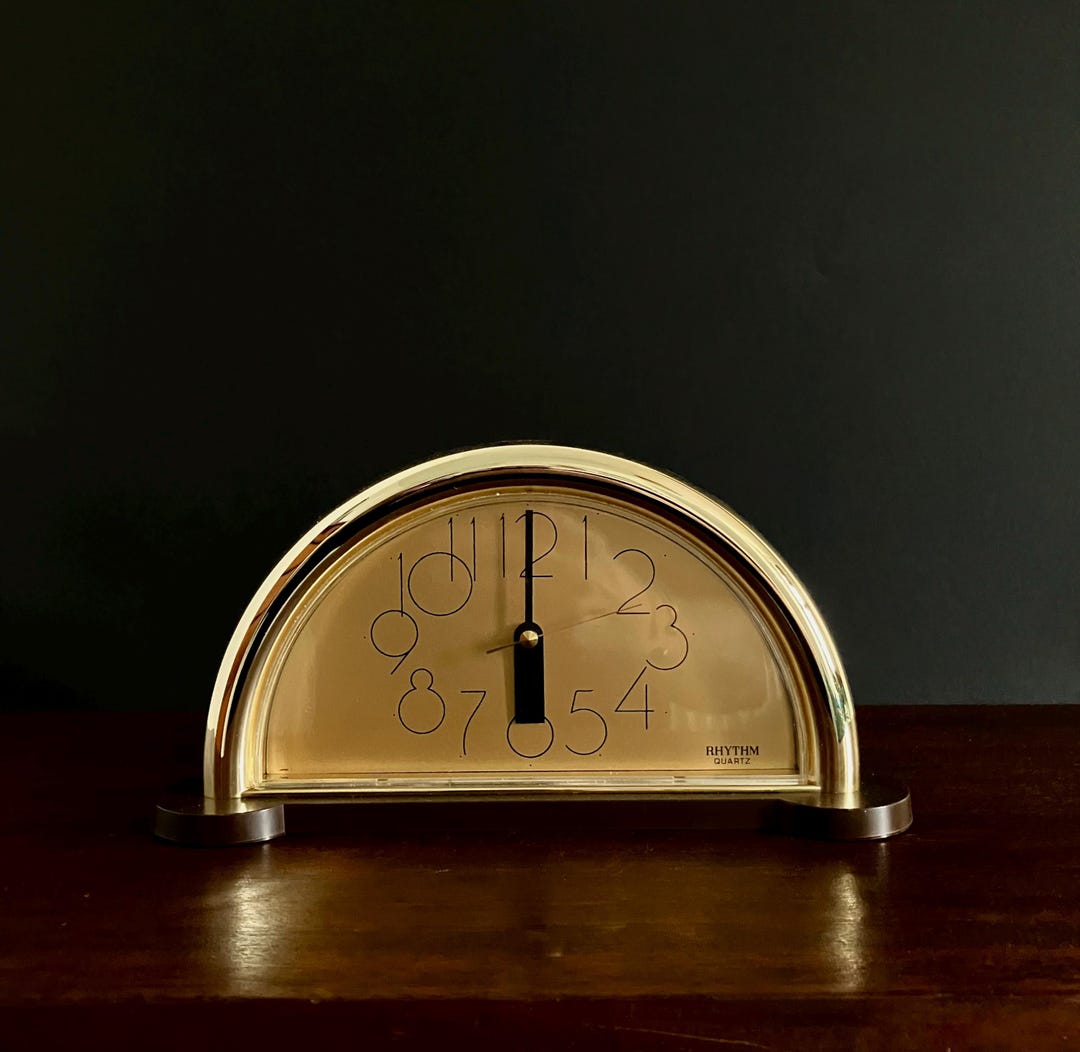 1980’s Post Modern Japanese Rhythm Quartz Gold Mantel Clock - Etsy