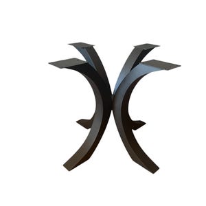 Handmade Steel Table Base: Modern Design, Matte Black Powder Coat ...