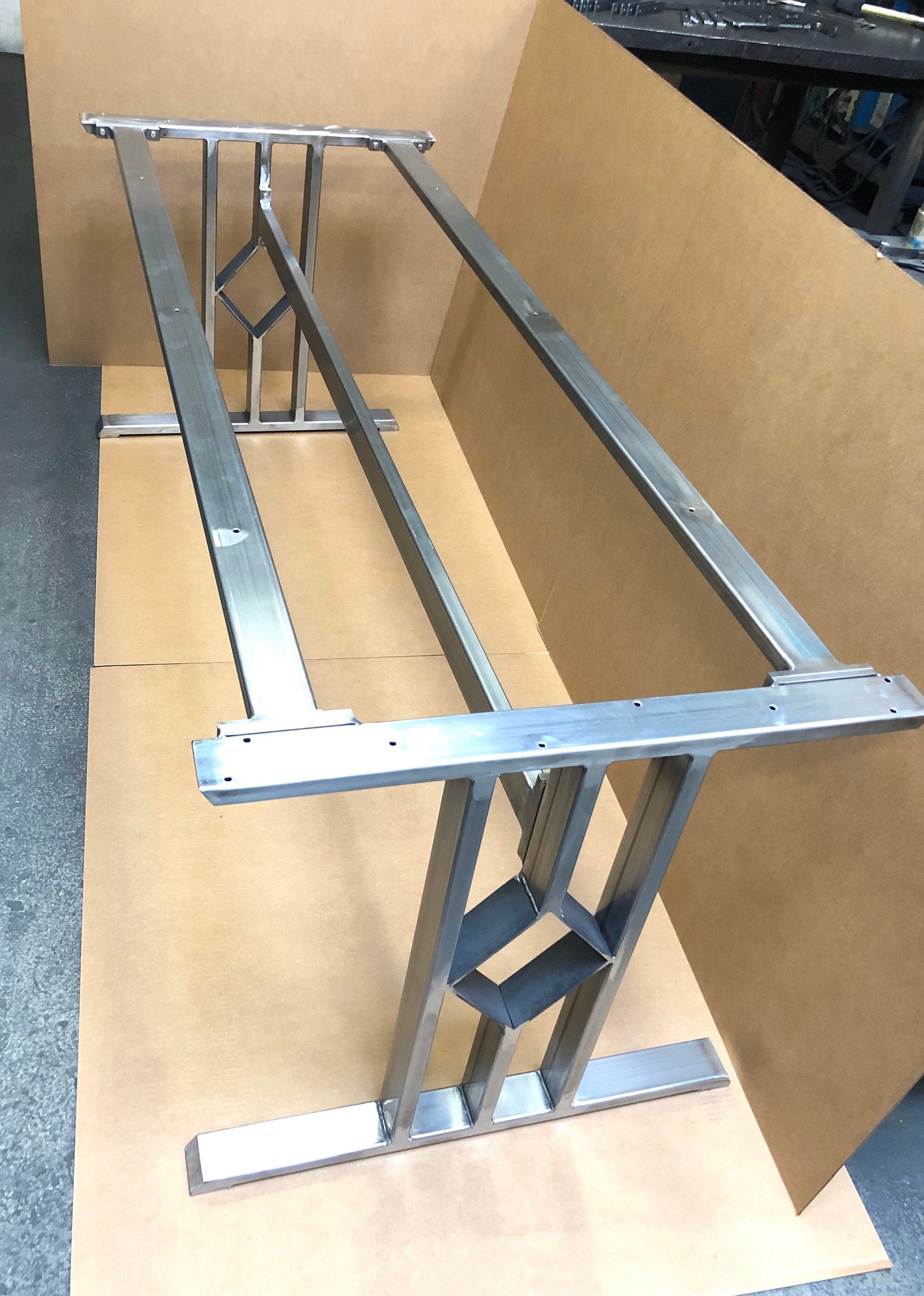 Design Dining Table Base Three Bars With Diamond Set of 2 | Etsy