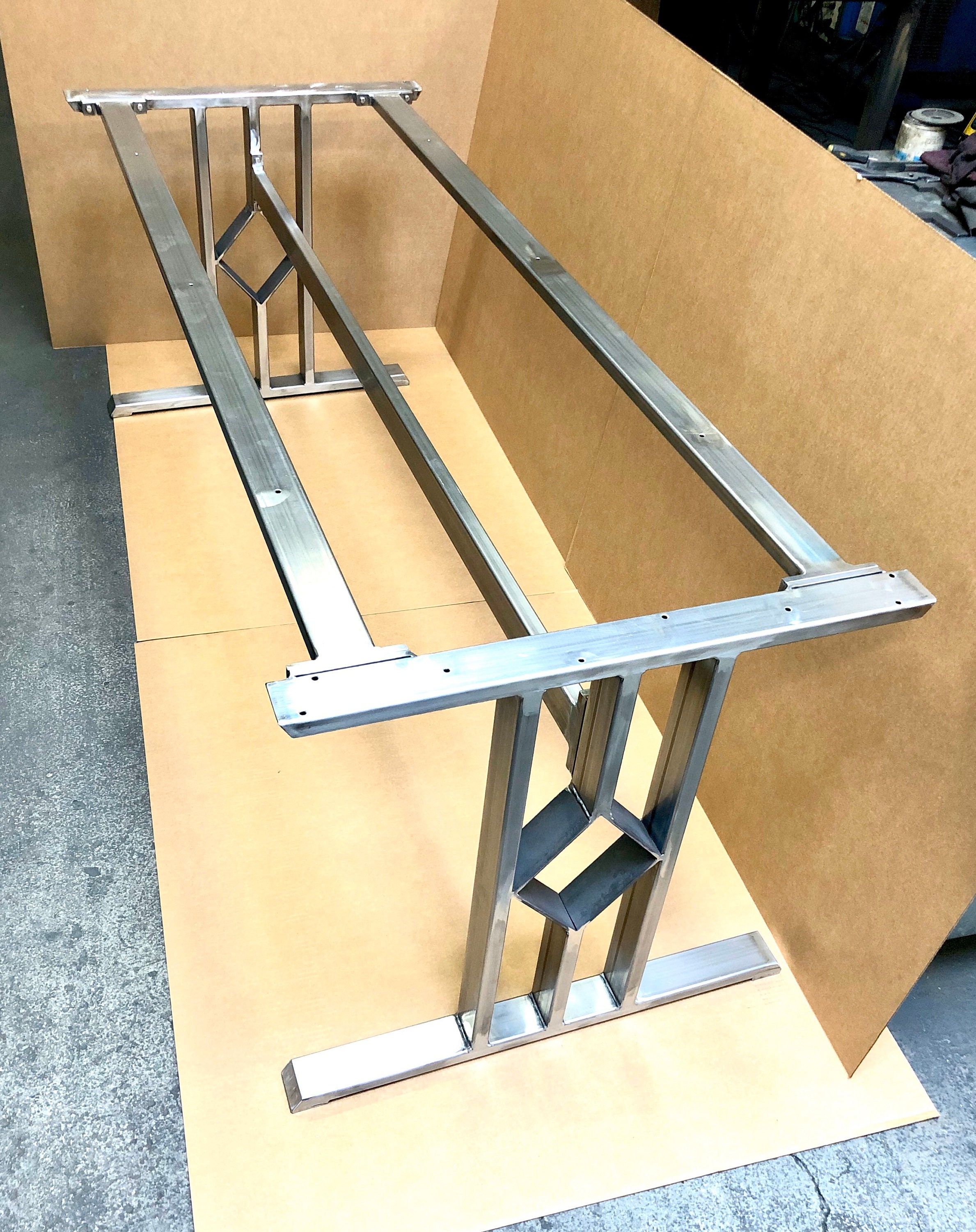 Design Dining Table Base Three Bars With Diamond Set of 2 | Etsy