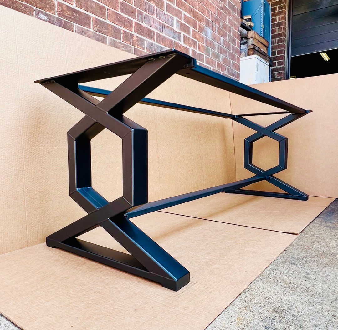 The Hexagon Steel Table Base, Super Heavy Duty Set of 2 Legs With 3 ...