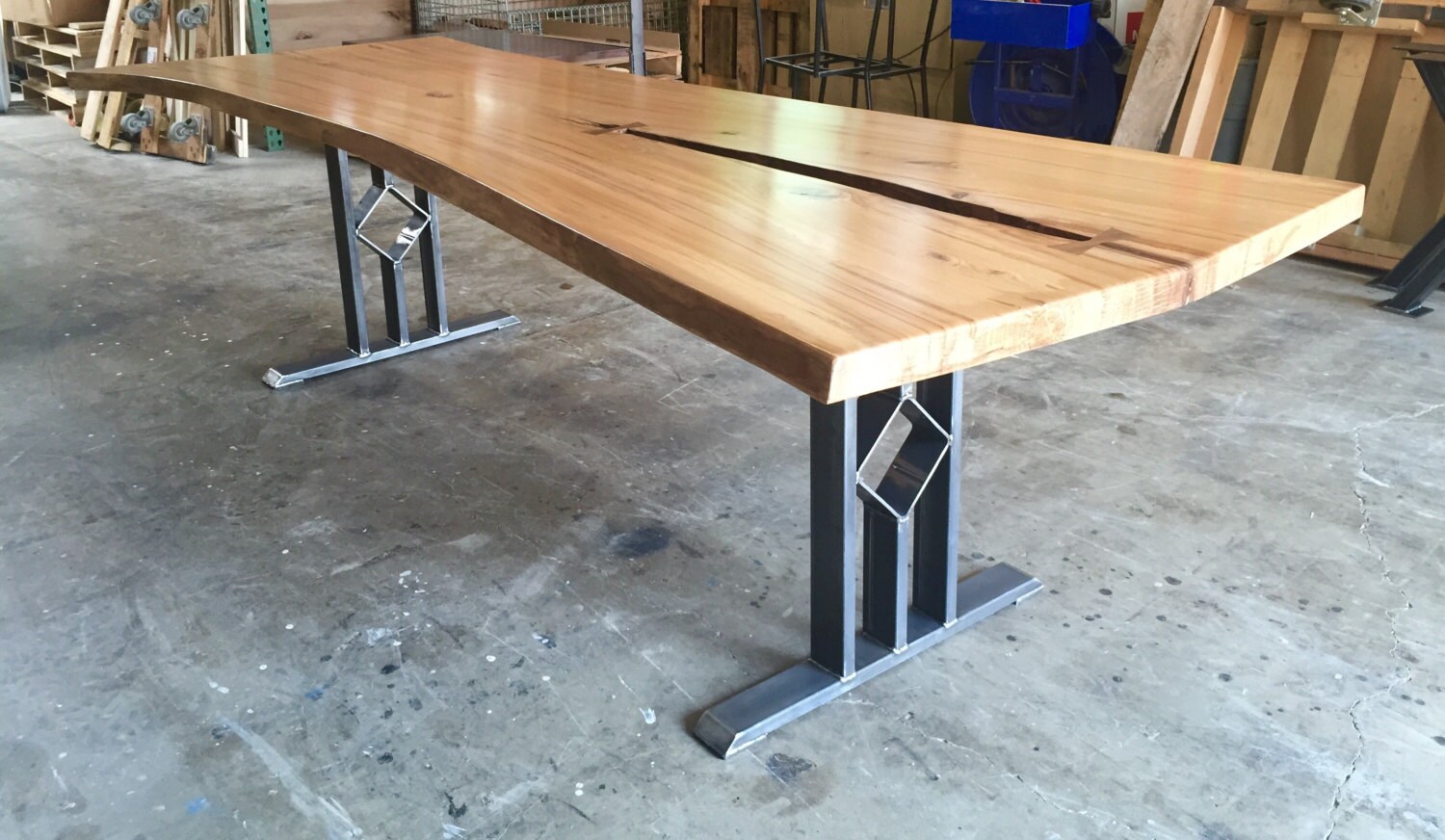 Live Edge ELM Dining Table Beautiful Conference Table - Etsy Denmark